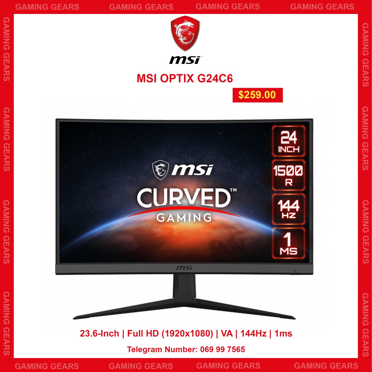 MSI OPTIX G24C6 - Gaming Gears - Best Gaming Gears Shop in Town.